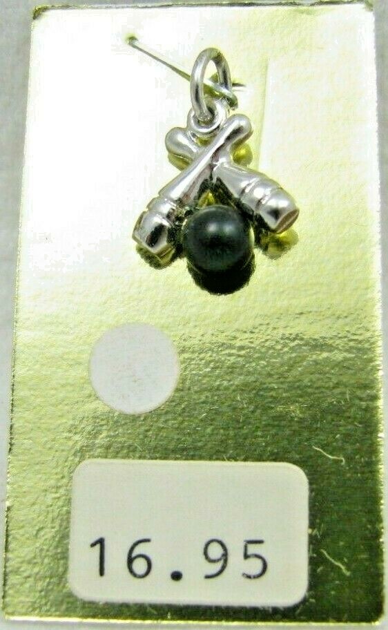 Vintage Sterling Silver 3D Enamel Bowling Ball & Pins Bowler Bracelet ...