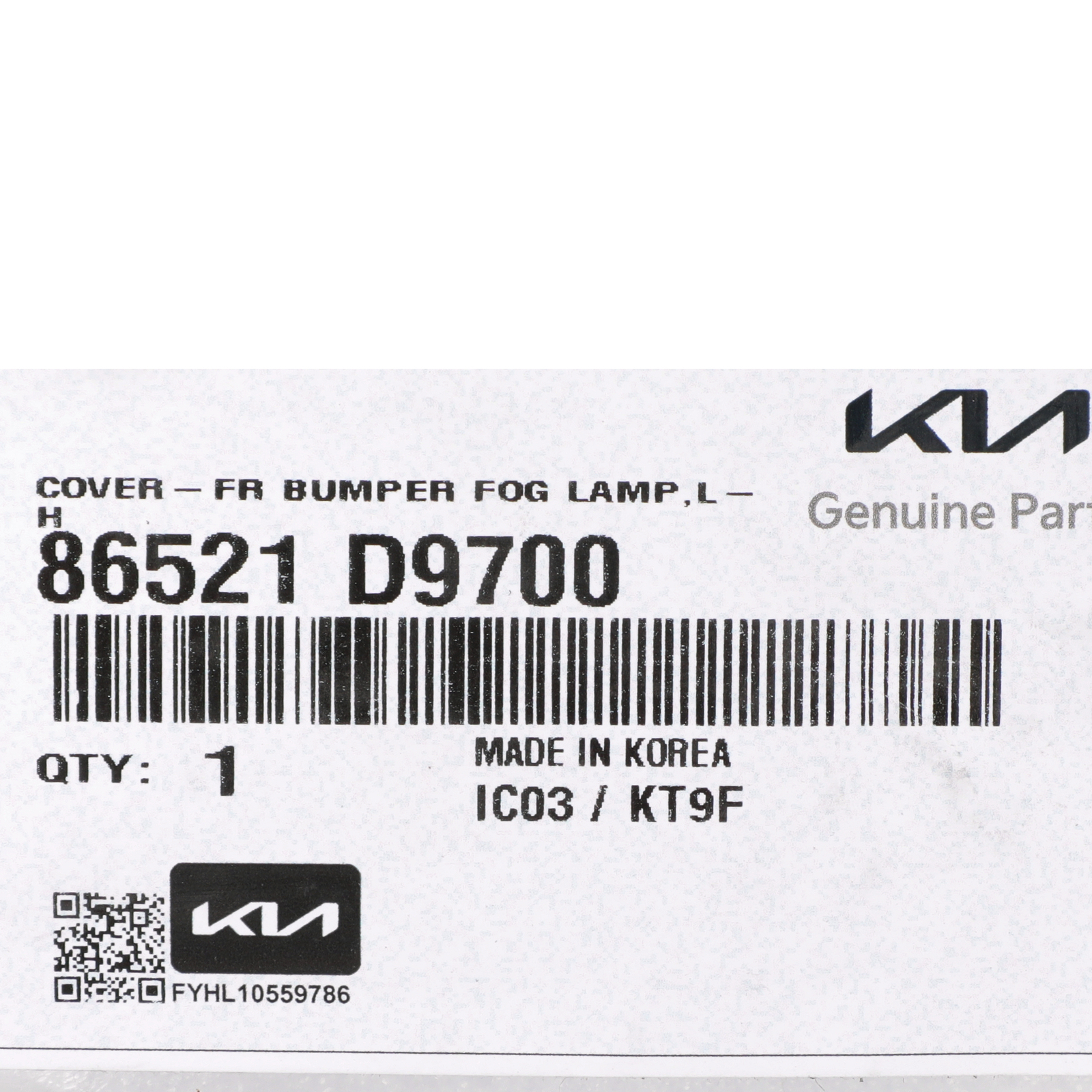 NEW OEM Kia 2017-2019 Sportage Bumper Hole Cover Trim Cap Plug 86521 ...