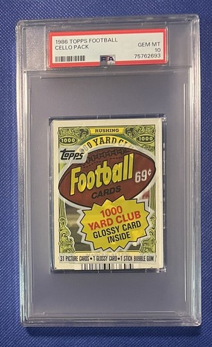 1986 Topps Football Unopened Cello Pack PSA 10 GEM MINT JERRY RICE ...