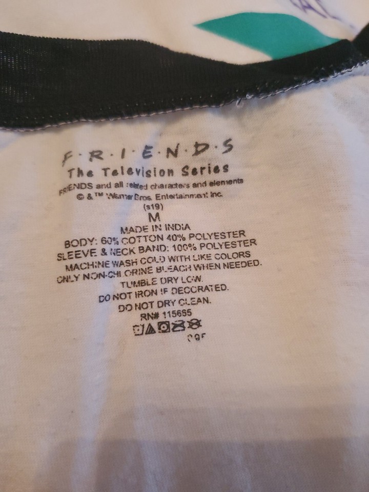 Friends TV Show Logo Ringer Crop Top T Shirt Size Medium | eBay