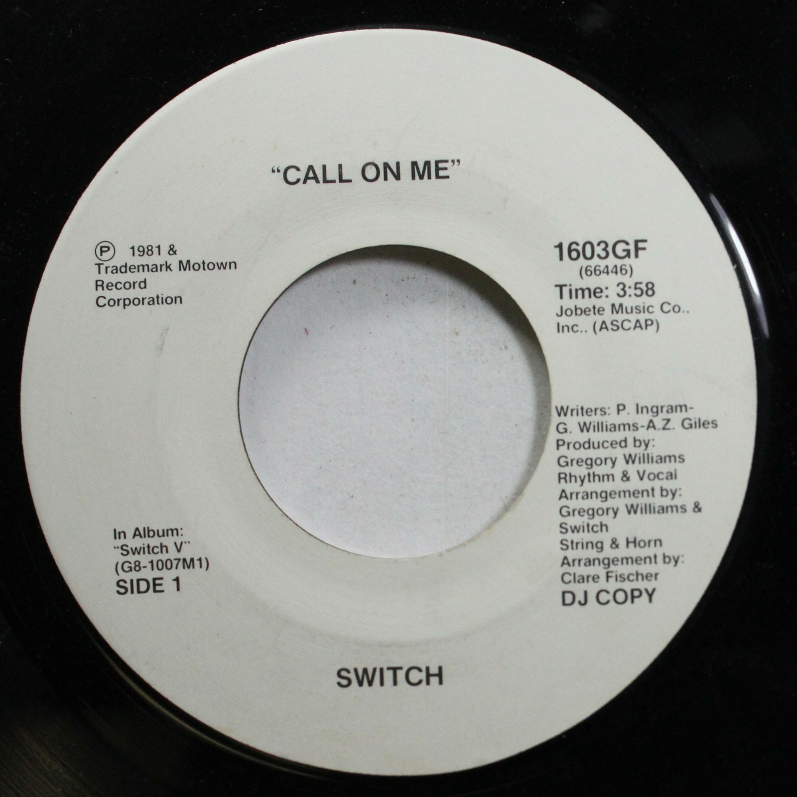 Soul Promo 45 Switch - Call On Me / Call On Me On Motown | eBay