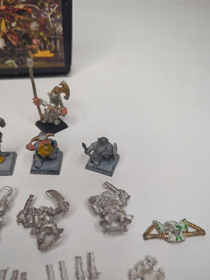 Dwarf Metal Lot of 13 Warhammer Fantasy Games Workshop Dwarves + Cannon ...