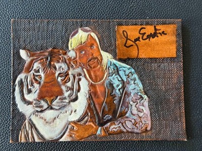 Handmade leather painting by Joe Exotic w/ signed letter & photo | eBay