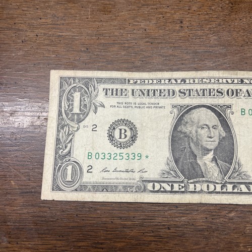 FW Duplicate Serial Number STAR Note B 03325339 ☆ One Dollar $1 Bill ...