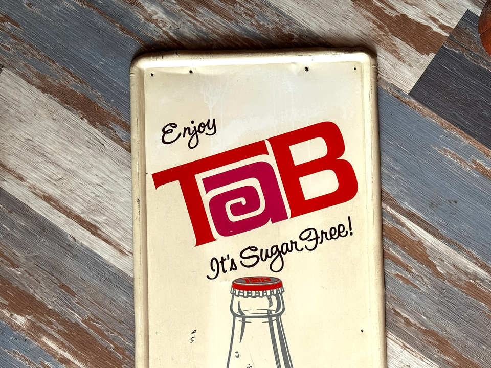 Vintage Early Tab Soda Pop Metal 54 inch Vertical Sign by Coca Cola ...