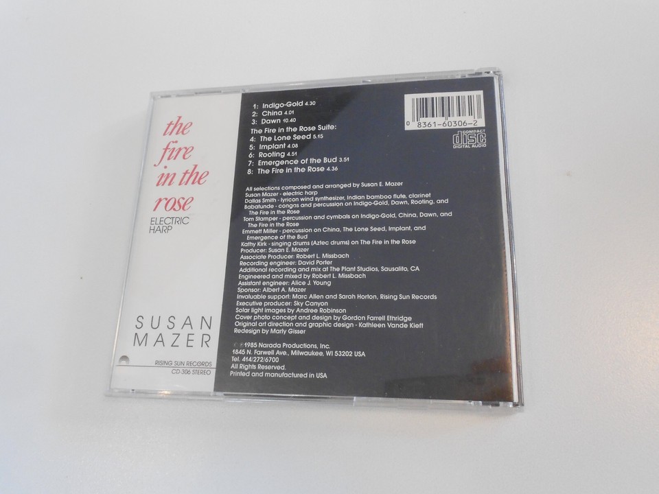 susan mazer the fire in the rose electric harp 1985 cd rising sun 306 ...