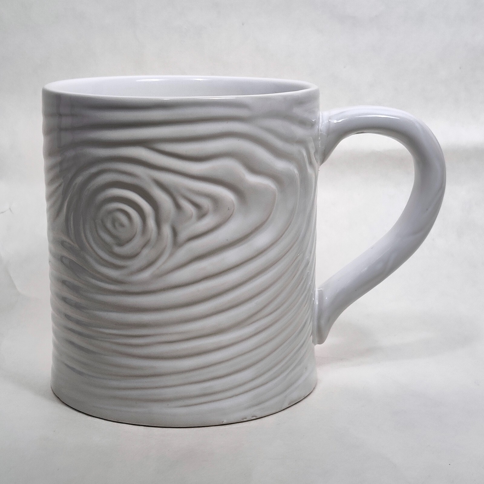 Jumbo Wood Grain Mug White Ceramic Faux Bois Ceramic 28 fl oz Oversized ...