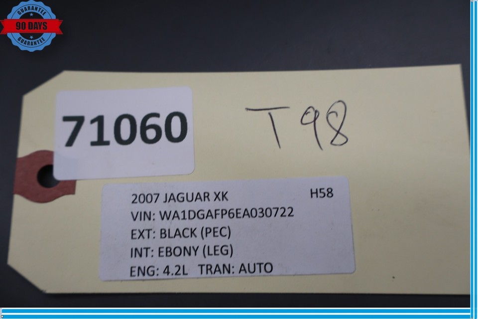 07-15 Jaguar XK XKR X150 Rear Left Driver Side Quarter Door Trim Panel ...