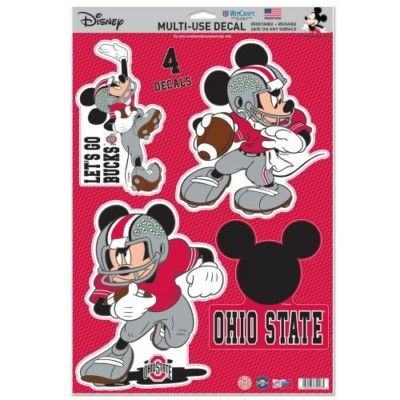 OHIO STATE BUCKEYES 4 PIECE MICKEY MOUSE DECALS 11"X17" WALL GRAPHICS ...