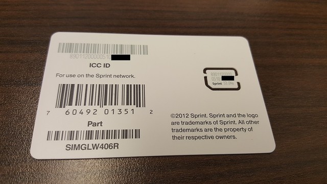 Sprint ICC ID Nano SIM Card for iPhone 5 - SIMGLW406R for sale online ...