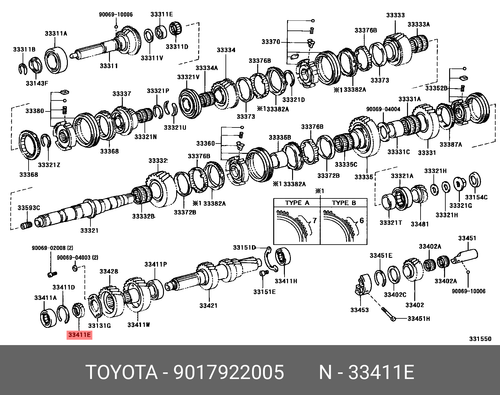 Genuine OE nut for counter gear shaft, 9017922005 for TOYOTA 90179 ...