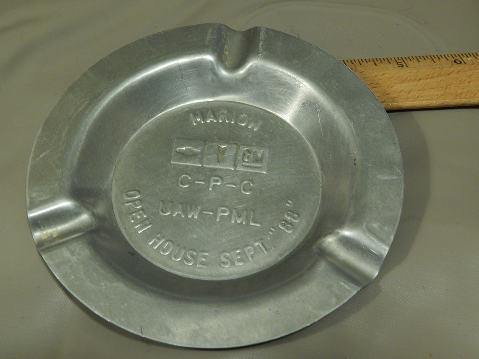 Chevrolet_Pontiac_GM ~ UAW-PML [Metal Ashtray] Trinket_Coin Dish Ltd ...