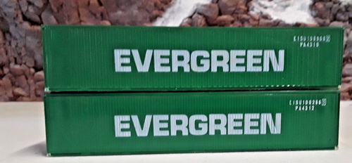 HO 40' CARGO CONTAINERS EVERGREEN Set of 2 (HO-159 | eBay