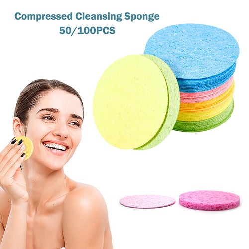 Wholesale 50/100PCS Compressed Natural Cellulose Facial Cleansing Spon ...