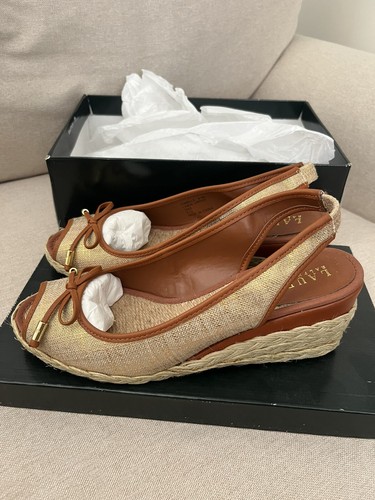 Polo Ralph Lauren Women Comfortable Linen Braided Sole Wedge Heel ...