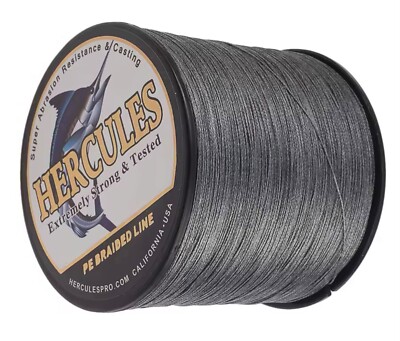 HERCULES Sea Saltwater Fishing 8 Strand Braid Fishing Line Grey 300m ...