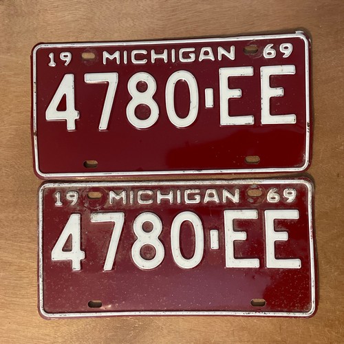 1969 Michigan License Plate Pair Commercial # 4780-EE | eBay