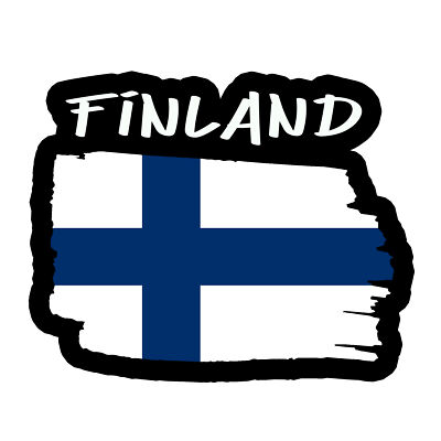 2 x Finland Country FLAG TEXT Sticker Stickers window car ute 4x4 ...