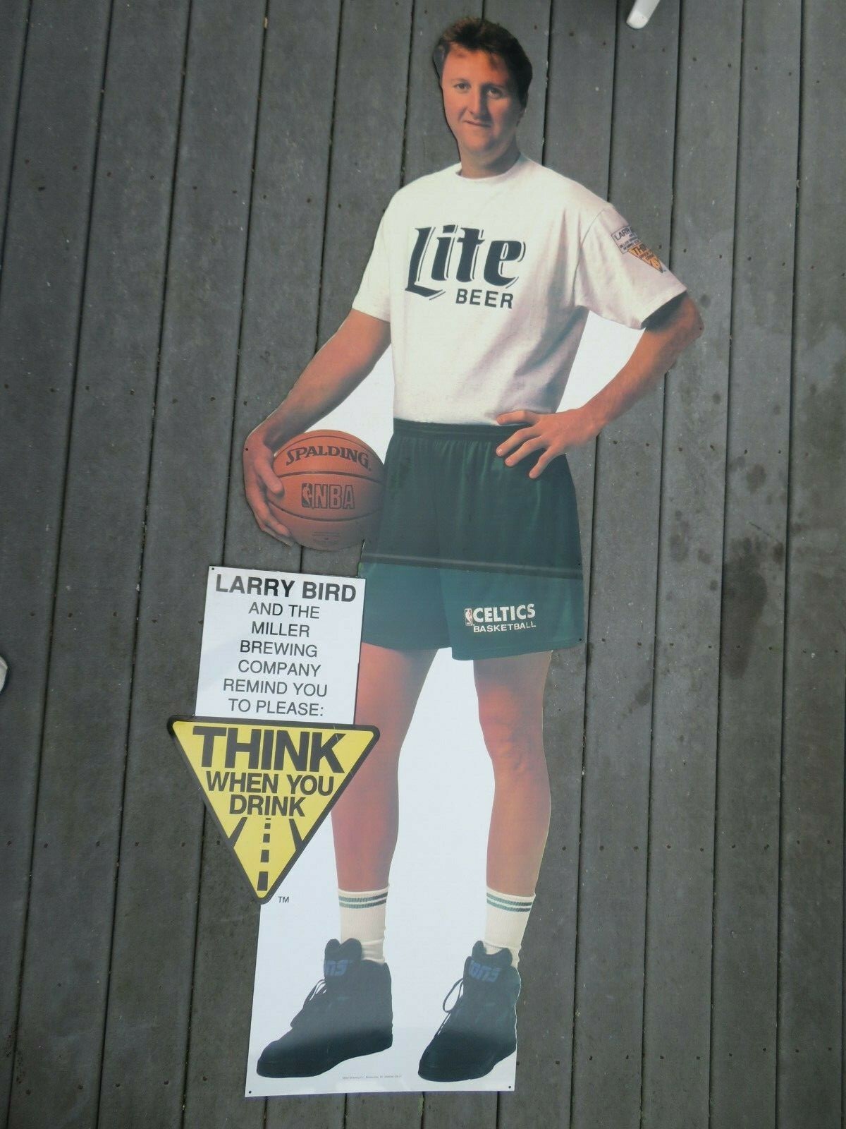 Rare 1992 LARRY BIRD No 33 BOSTON CELTICS Stand-Up Lite Beer Display ...
