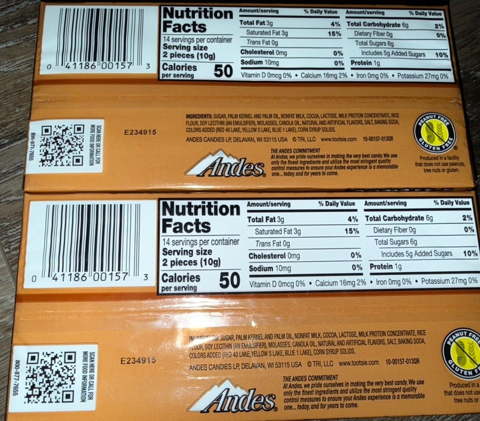 Andes ~ Toffee Crunch Thins Candy 4.67 oz Each, 56 Pieces ~ 03/2027 | eBay
