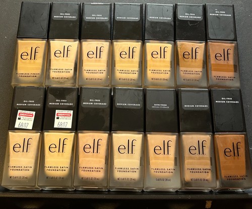 ELF Flawless Finish Foundation, Oil-Free Satin Finish, Medium Coverage ...