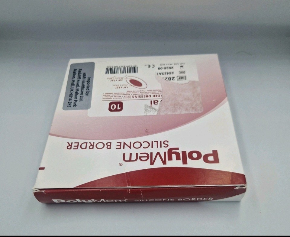 Polymem Silicone Border Adhesive Oval Wound Dressing (10) 5cm × 7.6cm ...