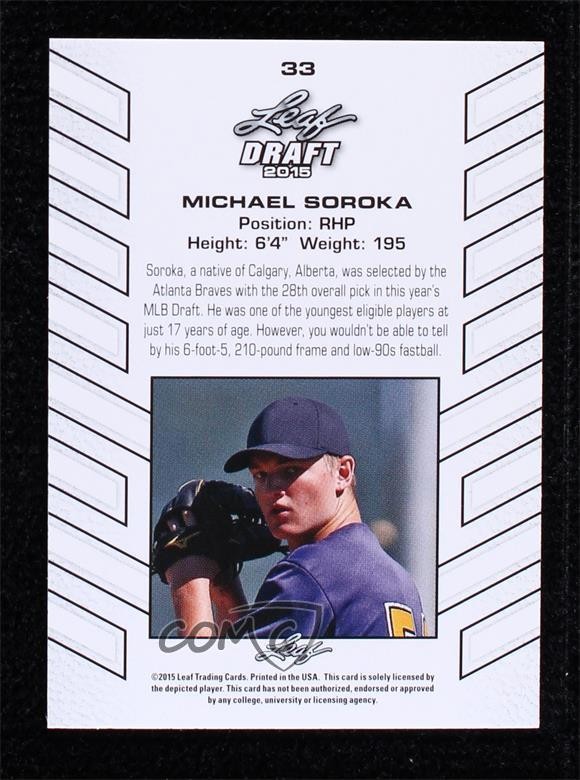 2015 Leaf Draft Exclusive Red 5/5 Mike Soroka Michael Soroka #33 0c6 | eBay