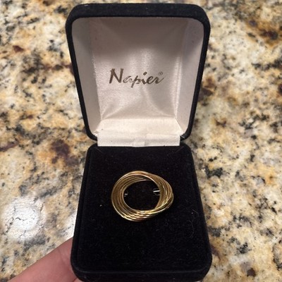 New In Box Napier Pin Brooch Gold Tone | eBay
