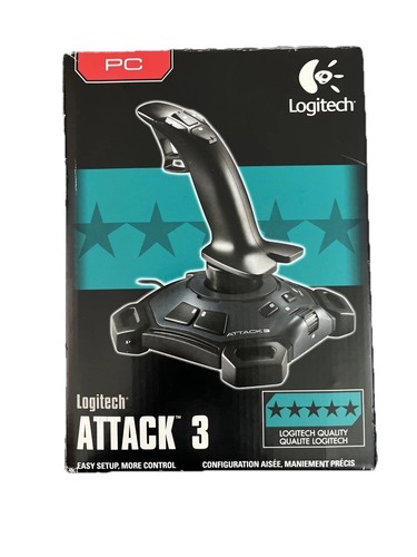 Logitech Attack 3 Gaming Joystick PC Flight Stick Simulator Comes w/ 2 ...
