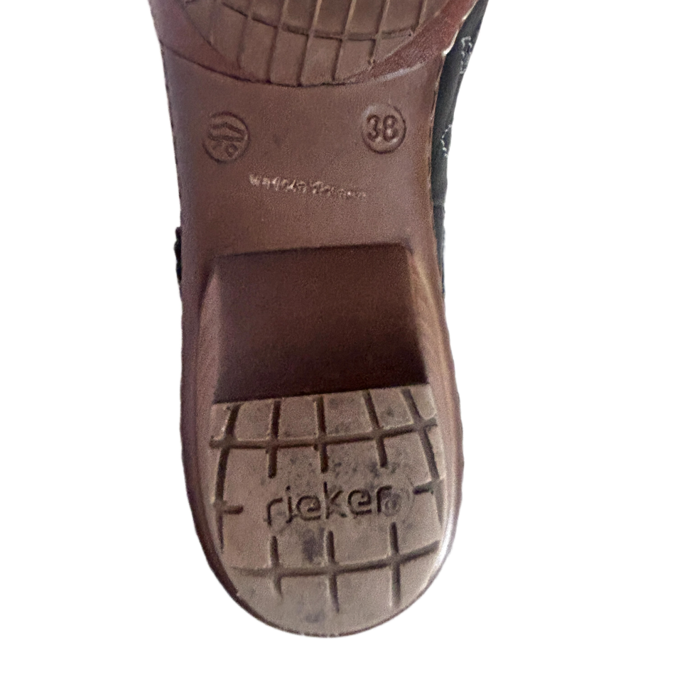 Rieker Comfort Shoes Euro 38 Black Leather Scalloped Edge Mary Jane ...