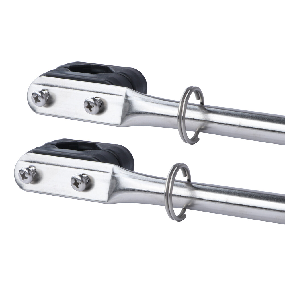 2X Marine Stainless Steel Boat Pulpit Staff 7/8" - 1" Rail Mount Flag ...