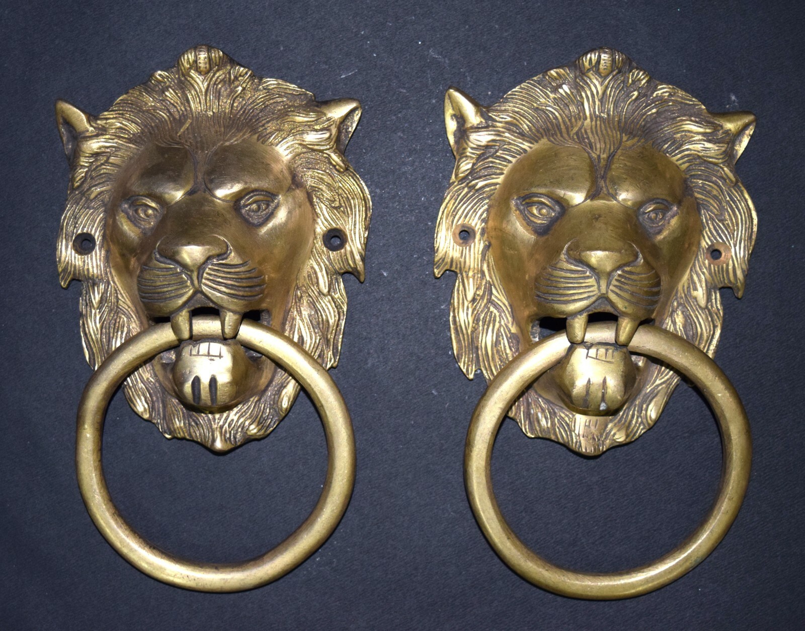 Big Brass Door Knocker Set of 2 Home Decorative Ring Bell Jungle Theme ...