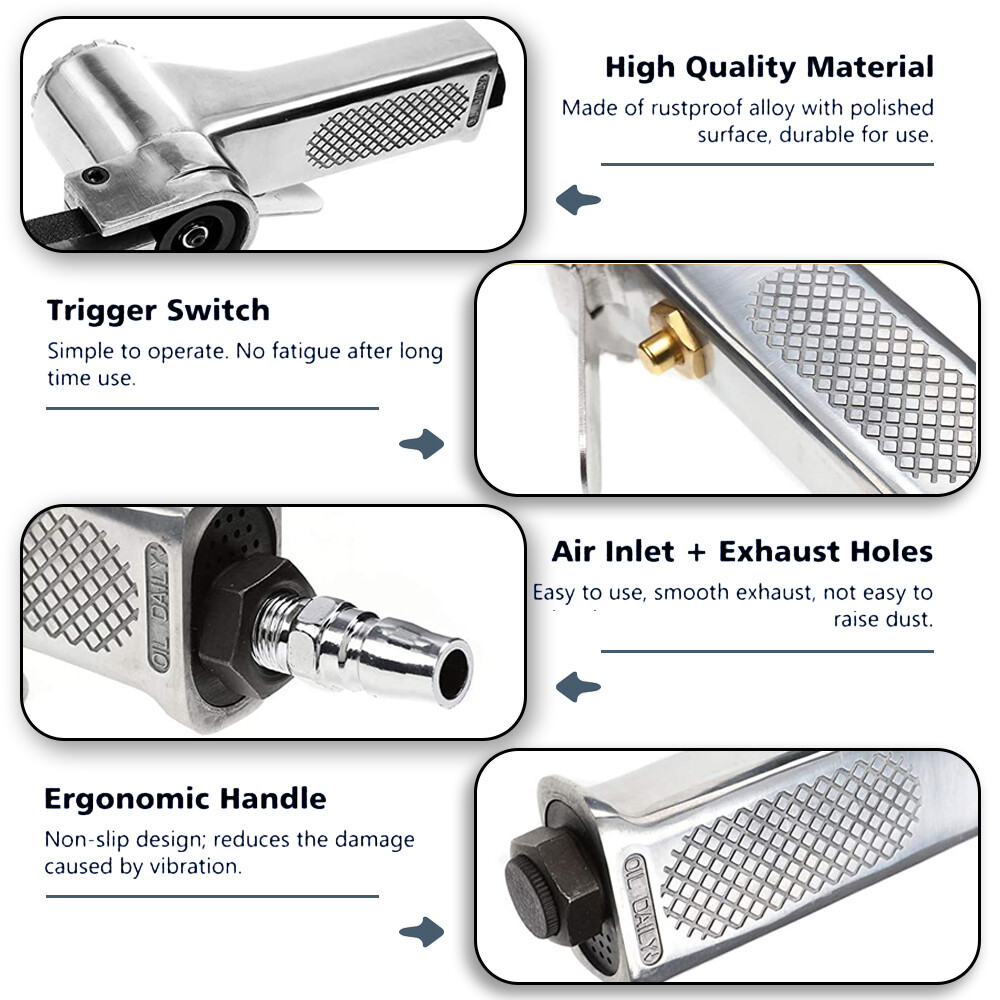 330 x 10mm Wide Air Finger Belt Sander Power File Detail Sanding with ...