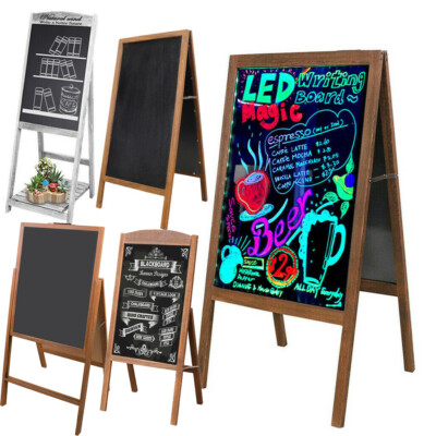 X Large Double Side Wooden Frame A-Board Pavement Sign Shop AD Floor ...