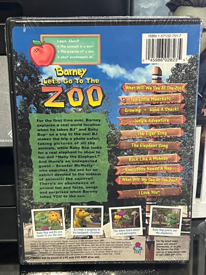 Barney Let's Go To The Zoo (DVD) Includes 5 DVD Rom Games! 50 Minutes ...