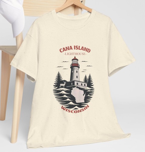 Cana Island Lighthouse Tee, Vintage Graphic T-Shirt, Wisconsin, Outdoor ...
