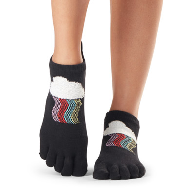 ToeSox Low Rise Full Toe Grip Socks Organic Cotton Imagine Rainbow ...