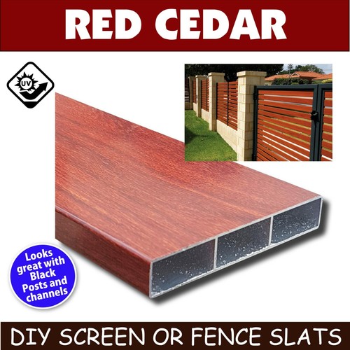 Red Cedar Aluminium Slat Screen Fence 100 x 16mm UV Fencing Wood Gate ...