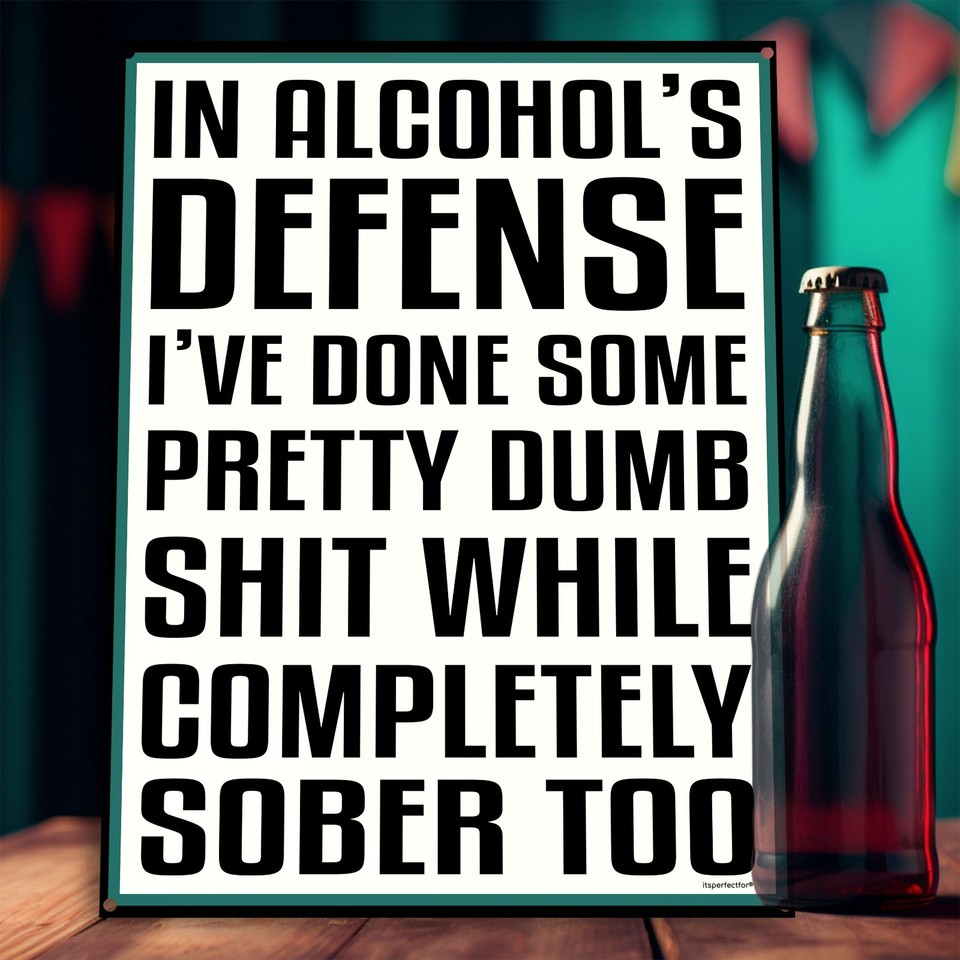 Funny Metal Drinking Sign, Pub Home Bar Man Cave Garage Shed Drunk Beer ...