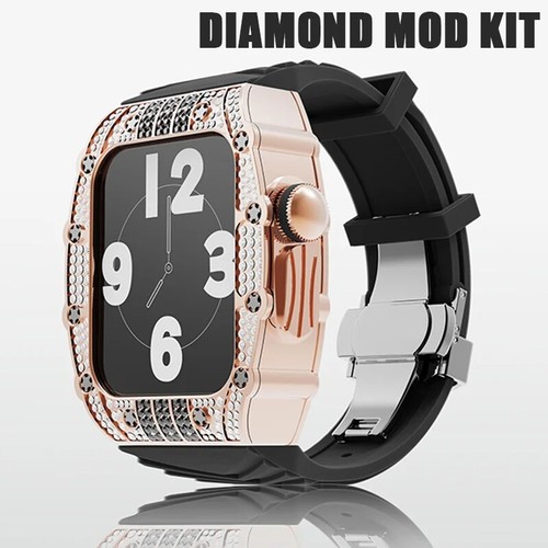 Luxury Diamond Bezel Case Modification Kit For Apple Watch 9 8 7 6 SE ...