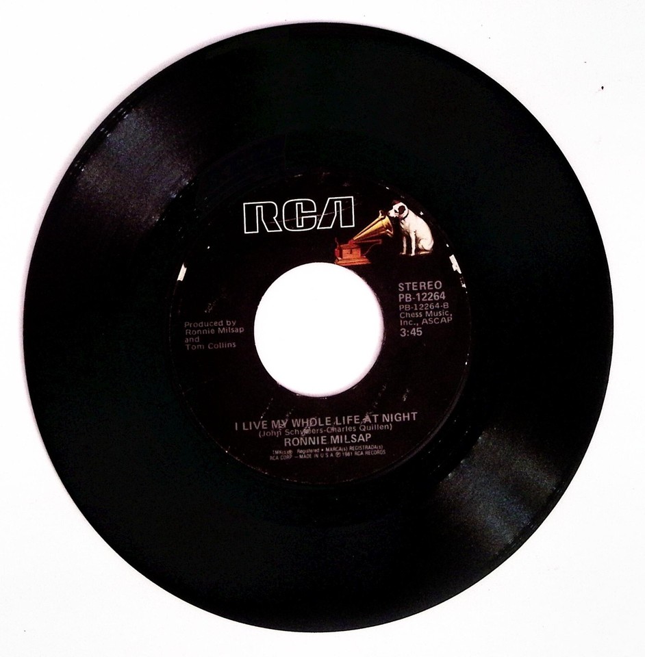 RONNIE MILSAP THERES NO GETTIN OVER ME/I LIVE MY WHOLE LIFE AT NI VINYL 45 74-89 | eBay