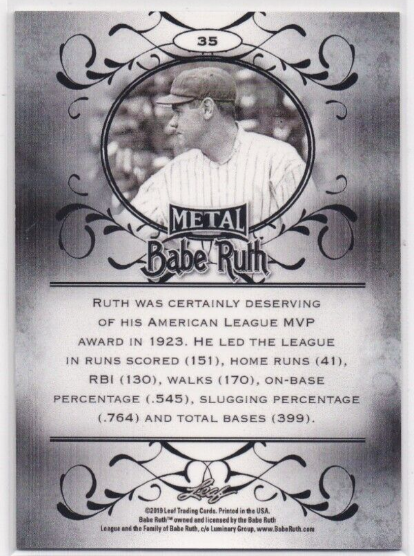 2019 Leaf Metal Babe Ruth Silver Wave Refractor #35 SP FREE SHIP | eBay
