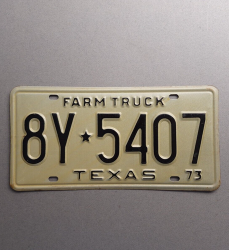 🐾1973 TEXAS "FARM TRUCK" LICENSE PLATE (8Y-5407) UNUSED | eBay