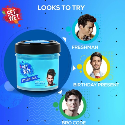 Set Wet Styling Hair Gel for Men - Casually Cool - Medium Hold - 250gm ...