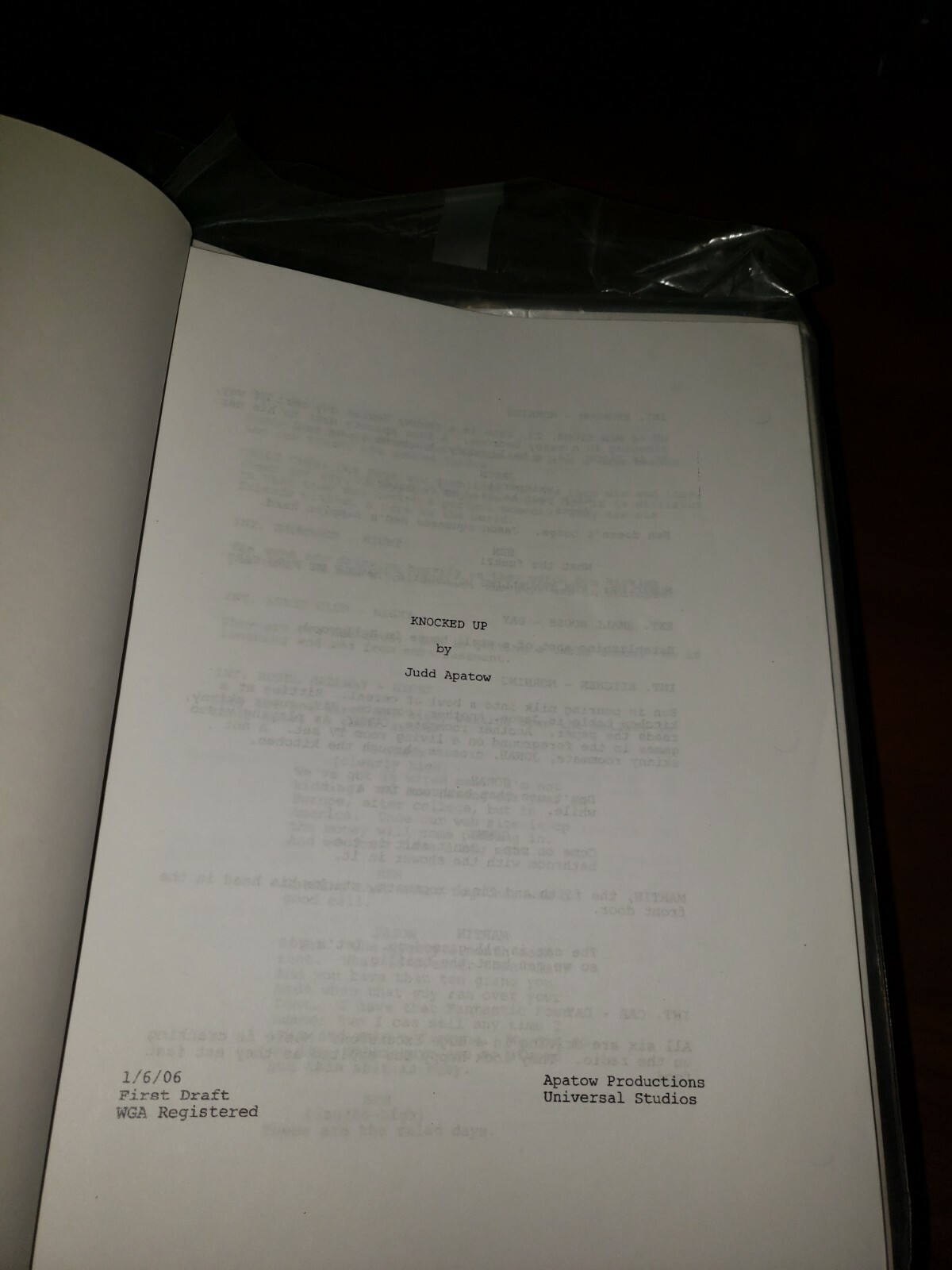 KNOCKED UP Movie Script Seth Rogan Jonah Hill Paul Rudd Judd Apatow | eBay