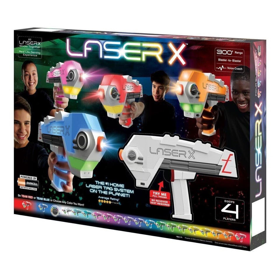 Laser X ULTRA 4 Blaster set Laser Game, 4 Players, 300ft range, No vest ...