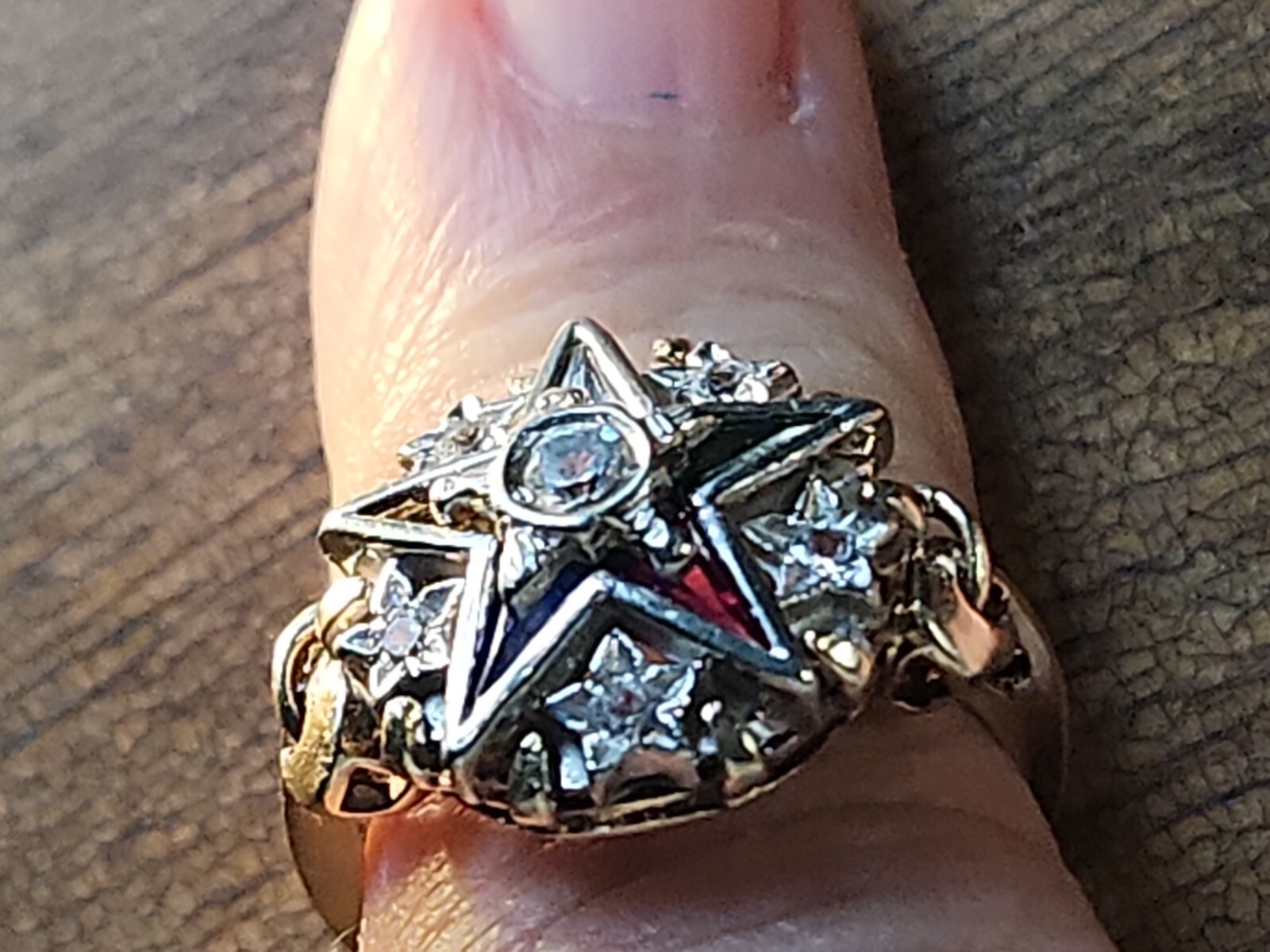 Seraphim 10k solid gold five pointed star natural dia… - Gem