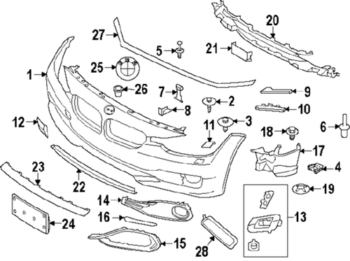 BMW 51117294837 GENUINE OEM LOWER GRILLE | eBay