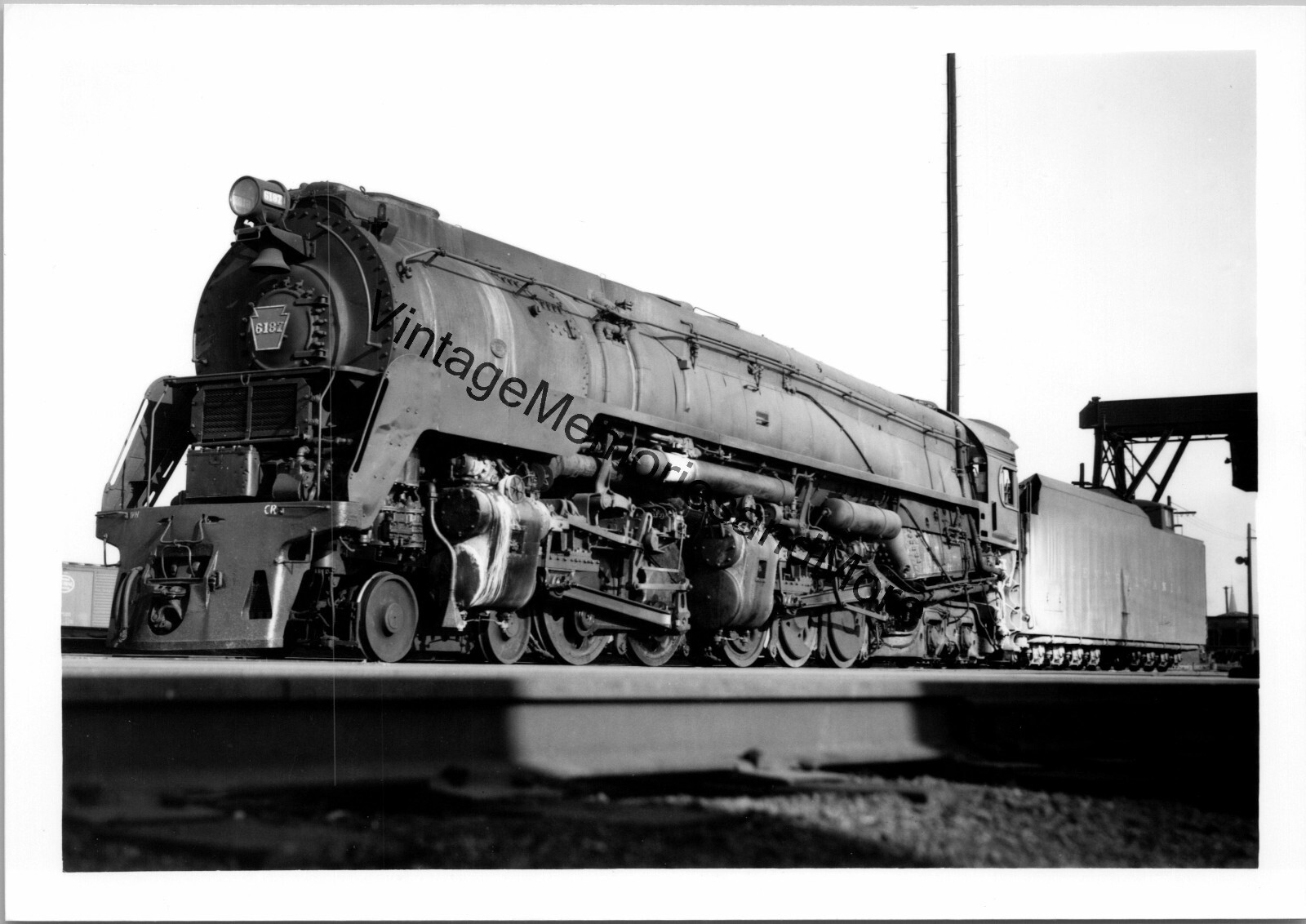 Vintage Pennsylvania Railroad 6187 Steam Locomotive 3.5" x 7" Real ...