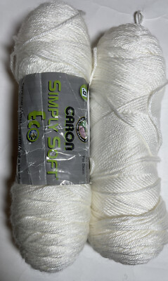 CARON SIMPLY SOFT yarn.2partial skein white. I Combine Shipping, See ...